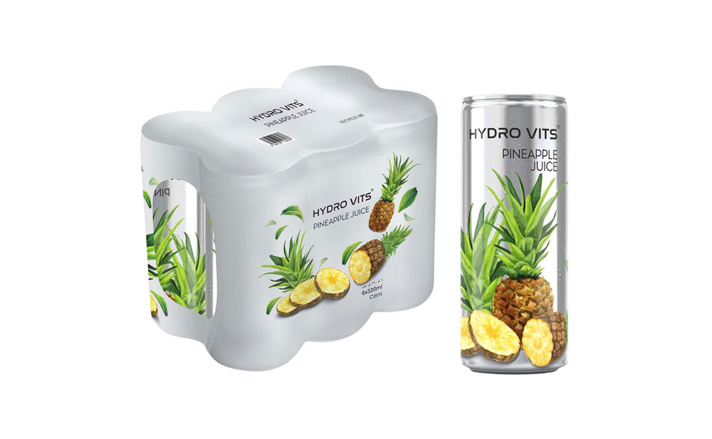 Hydro Vits® – Natural Pinrapple Juice (99.9%) No Sugar – Pack of 6 Can ...