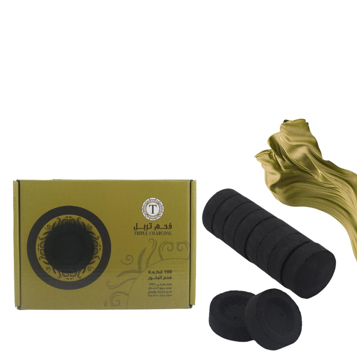 Triple Charcoal - Incense Charcoal Tablets 100 Pieces 33 mm — Kaif