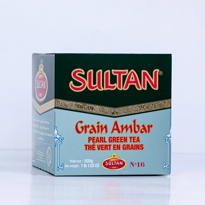 Sultan Tea Bar Pearl Green Tea 500 gm| سلطان شاي أخضر مكركب 500 جرام — Kaif