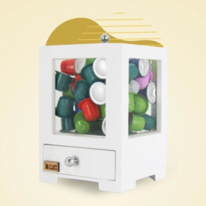 Wood & Acrylic Capsule Box (White)- — Kaif